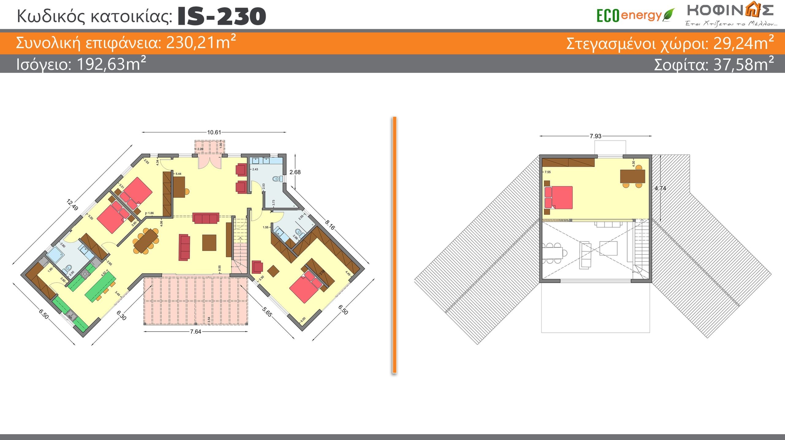 Ισόγεια Κατοικία με Σοφίτα IS-230 | Κοφινάς Προκατασκευασμένα σπίτια ...