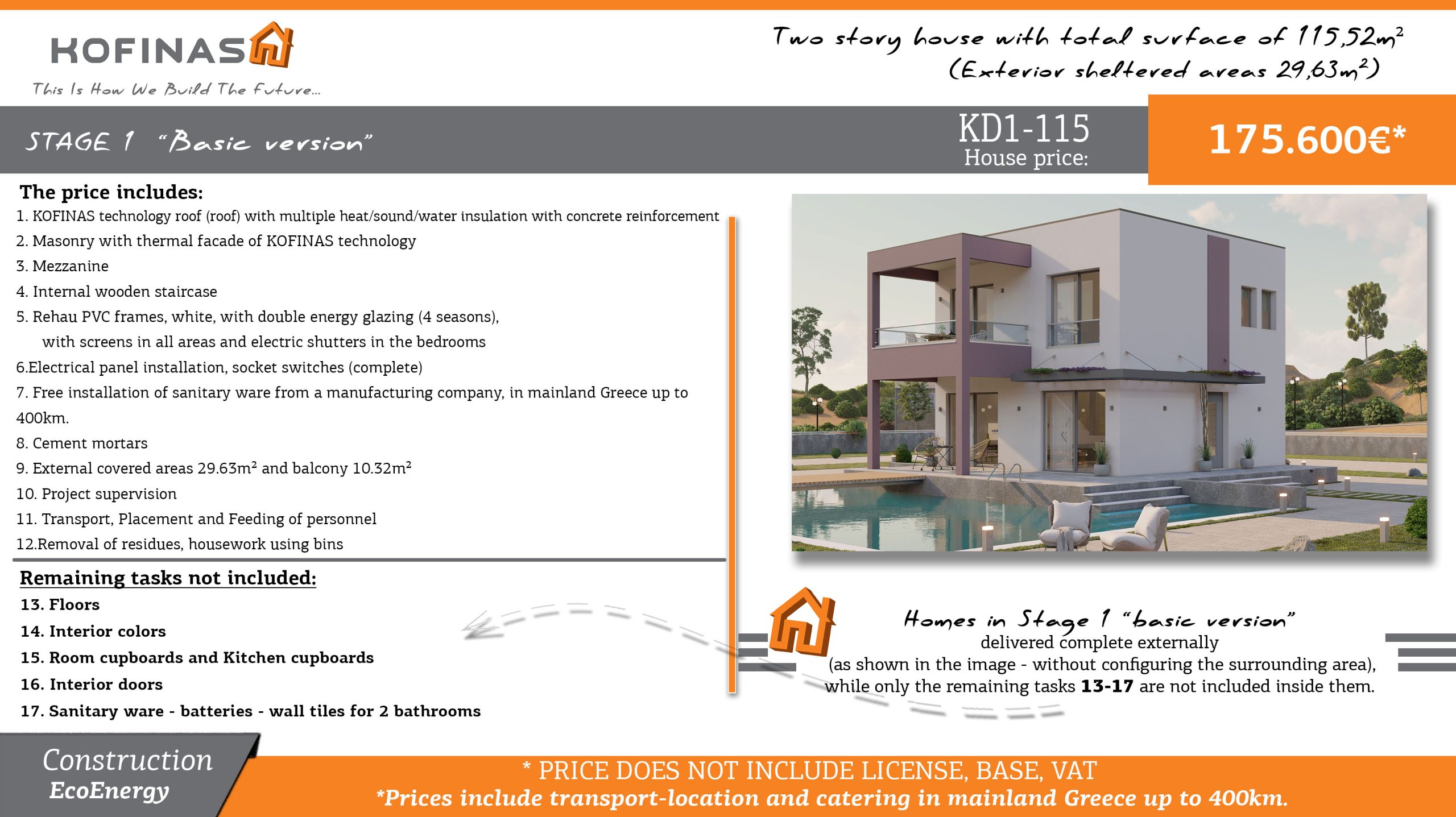 Two-Storey House KD1-115 | Kofinas Prefabricated houses - Precast