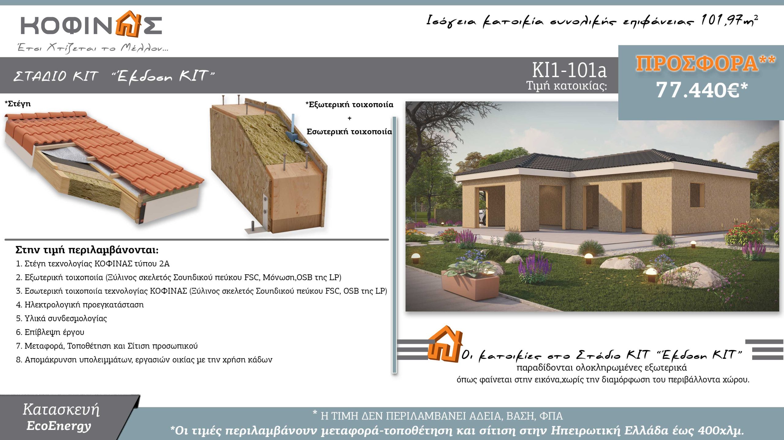 Ground Floor Residence KI1-101a | Kofinas Prefabricated houses - Precast